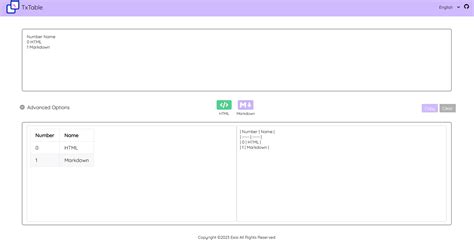 Github Exisitxtable Txtable Is A Tool To Quickly Generate Table For Html And Markdown From