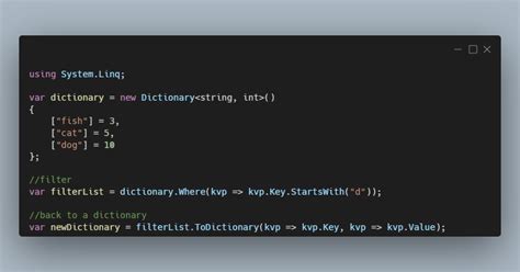 C Filter A Dictionary Makolyte