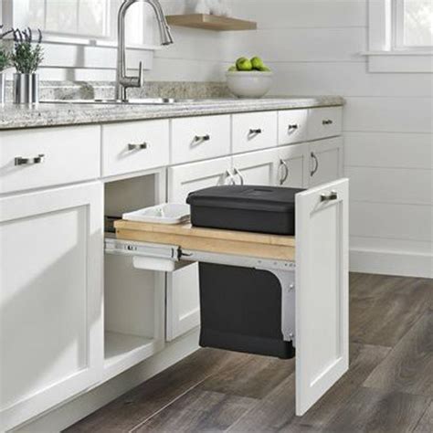 REV A SHELF 4WCTM Top Mount Single Compo Pull Out Waste Container Natural Maple Rev A Shelf