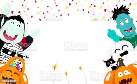 할로윈 떨어지는 색종이 뱀파이어 호박 미 라 고양이 짜증과 좀비 만화 귀여운 캐릭터 깜짝 축 하 축제 포스터 초대장 카드 휴가