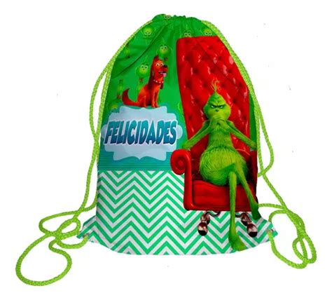 40 Morralito Dulcero Bolo Fiesta Infantil Grinch Meses Sin Interés