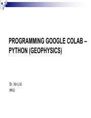 Master Google Colab Python for Geophysics: Features & Tutorials | Course Hero