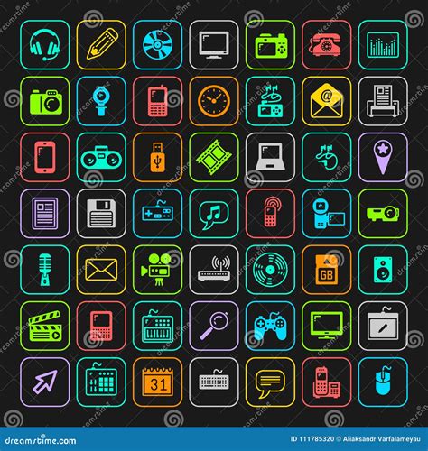 Iconos De Las Multimedias Fijados Vector Stock De Ilustración