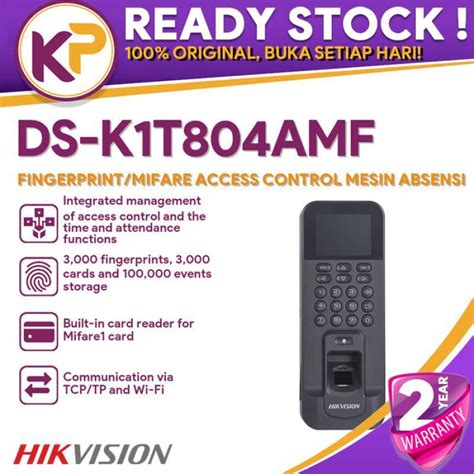 Promo Hikvision Ds K1t804amf Fingerprintmifare Access Control Mesin