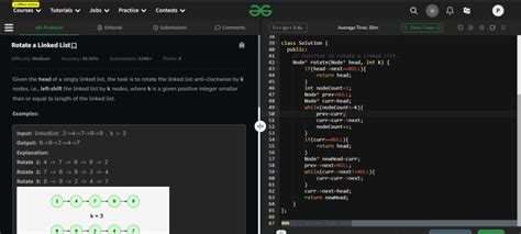 🔹 geeksforgeeks 30 days potd challenge day 17 rotate a linked list 🔹
