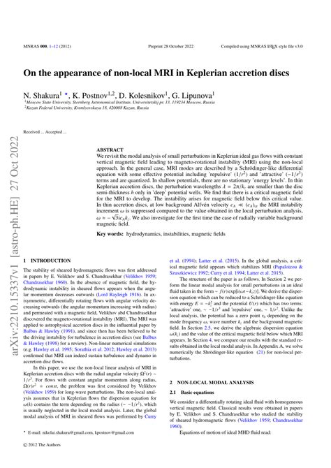 PDF On The Appearance Of Non Local MRI In Keplerian Accretion Discs