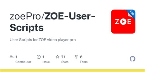 github zoepro zoe user scripts user scripts for zoe video player pro