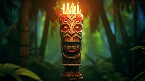 Premium Ai Image Tiki Torch Background