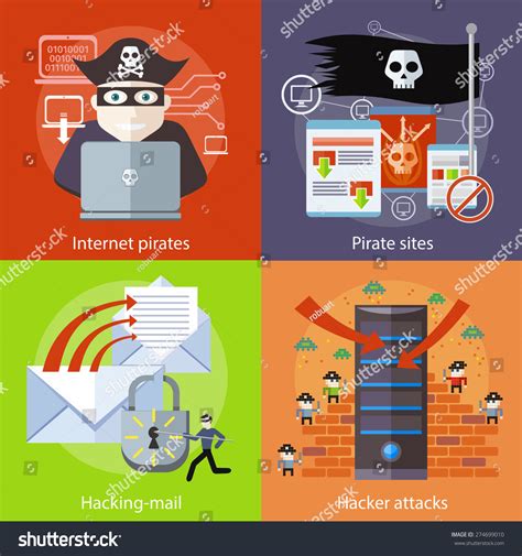 Hackers Attaks Activity Hacker Activity Viruses Stock Vector 274699010