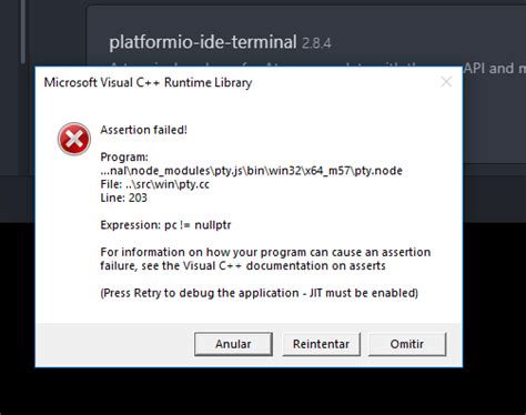 Assertion Failed Atom 1312 X64 · Issue 613 · Platformioplatformio Atom Ide Terminal · Github