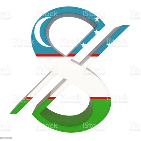 국기와 통화 기호입니다 우즈베키스탄의 통화입니다 3d 렌더링 흰색 절연입니다 0명에 대한 스톡 사진 및 기타 이미지 0명