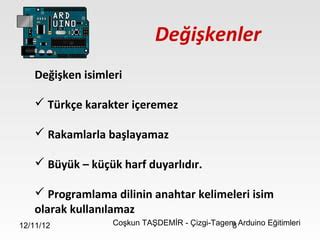 Arduino E Itimleri Arduino Programlama Dili Ppt
