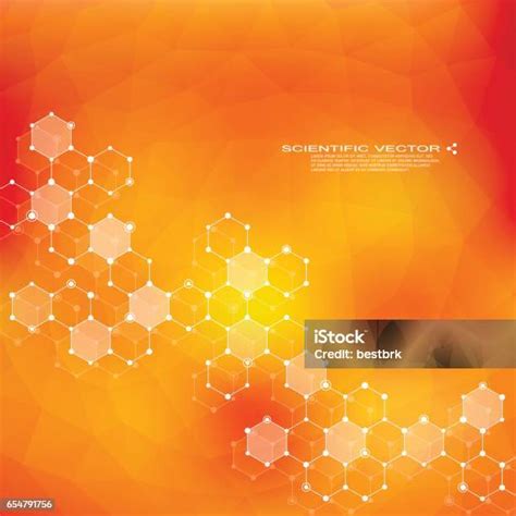 6 각형는 분자 분자 구조입니다 유전과 화학 화합물입니다 화학 의학 과학 및 기술 개념입니다 기하학적 추상 배경입니다 원자 Dna와 신경 벡터 0명에 대한 스톡 벡터 아트