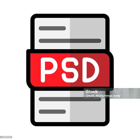 Psd File Type Flat Icons Document Files Format Graphic Design Outline Icon Stock Illustration