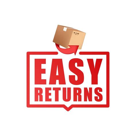 Easy Returns Sign Label Delivery Service 3D Vector Stock