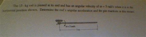 Solved The Kg Rod Is Pinned At Its End And Has An Chegg