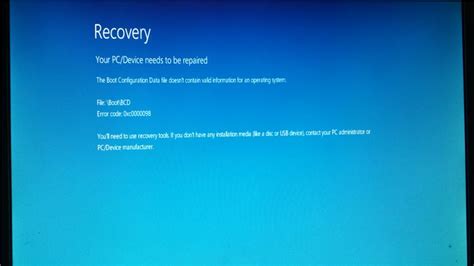windows boot configuration data file does not contain a valid os error microsoft community