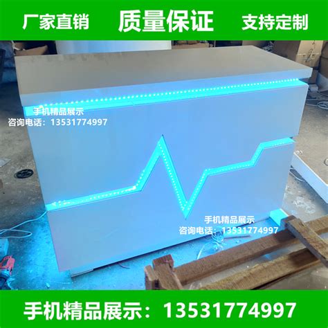 圆形展示柜产品中岛展台展厅创意体验桌智能科技发光烤漆柜台定制 虎窝淘