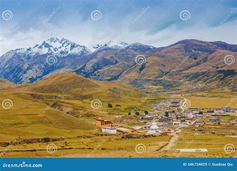 Natural Beauty Of Temples Grasslands And Pastures In Xizang Autonomous
