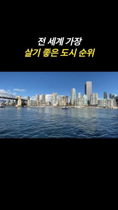 전 세계 가장 살기 좋은 도시 순위 Youtube