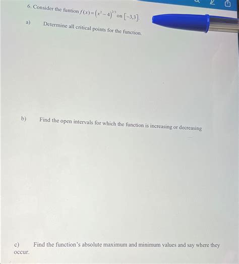 Solved Consider The Funtion Fxx2 423 ﻿on 33a