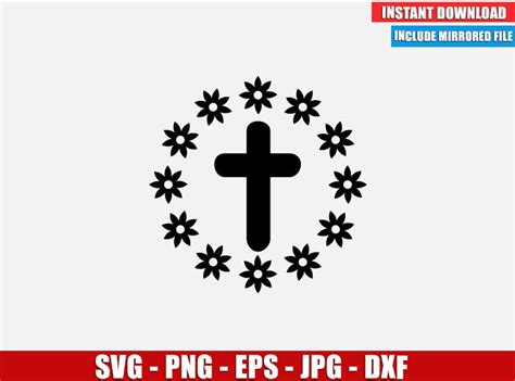 Cross With Flowers SVG Free Cut File Cricut Silhouette Freebie Flower