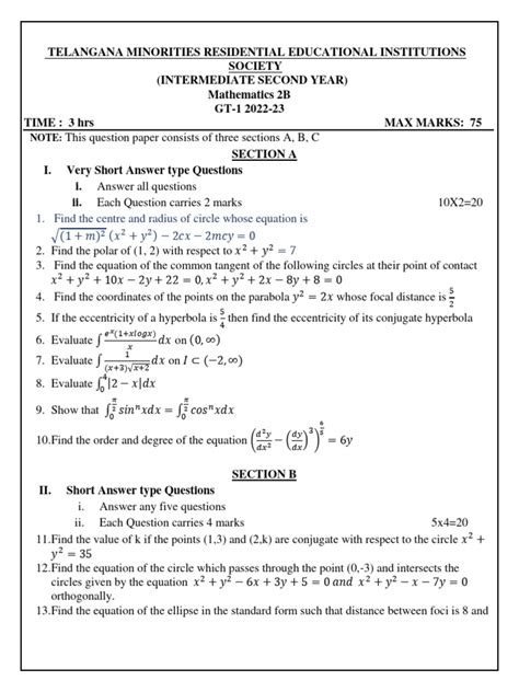 Mathematics 2b Pdf