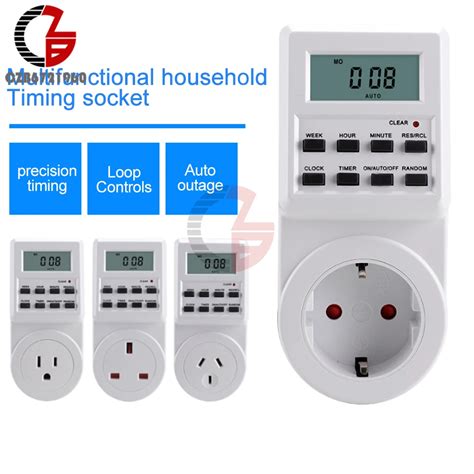 electronic digital timer switch 12 24 hours cyclic eu uk us plug kitchen timer outlet