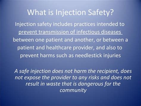 Safe Injection Practice PPT Safe Injection Practice PPT