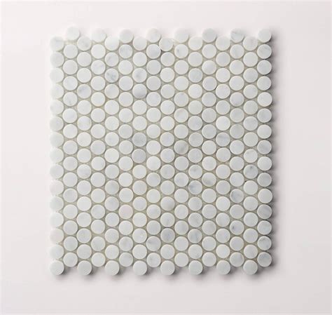 Carrara White Marble Honed Penny Round Mosaic Tile Penny Round Mosaic