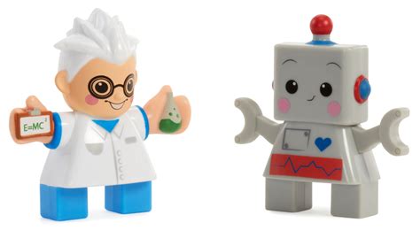 Waffle Blocks Double Figure Pack Scientist Robot