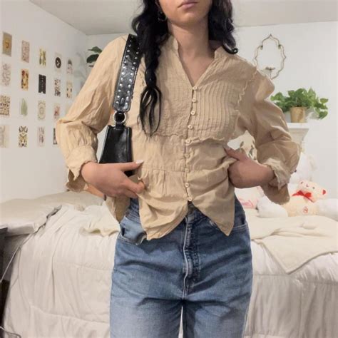 🖤no Boundaries Nude Colored Blouse Depop