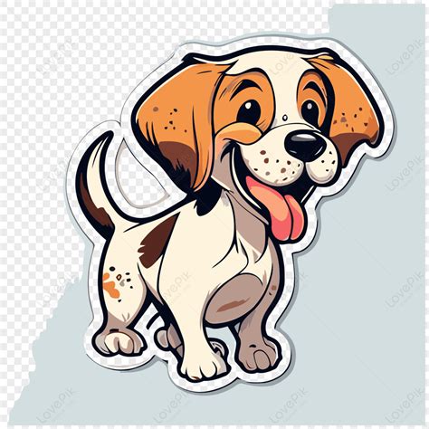 스티커 디자인 귀여운 강아지 만화 캐릭터 일러스트 벡터 상표 Png 일러스트 무료 다운로드 Lovepik