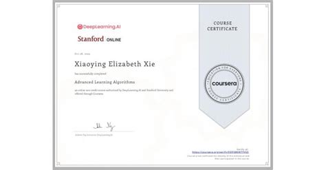 elizabeth xie on linkedin completion certificate for advanced learning