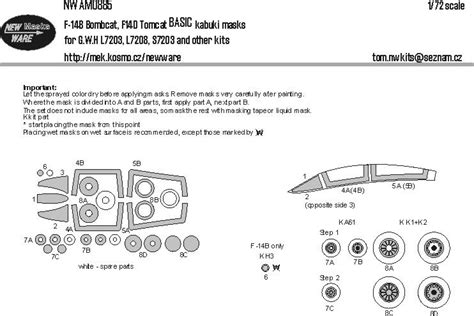 172 F 14b Bombcat F 14d Tomcat Basic Kabuki Masks