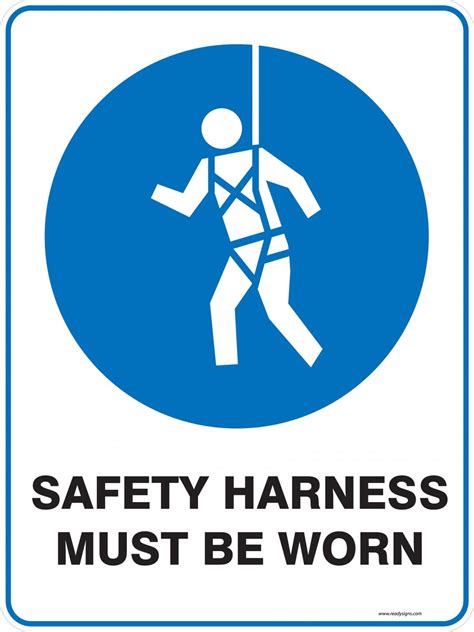 Mandatory Sign Safety Harness Must Be Worn Ready Signs