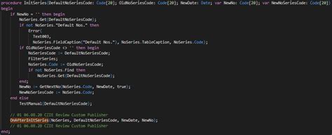 Event Request Codeunit 396 Noseriesmanagement Onafterinitseries