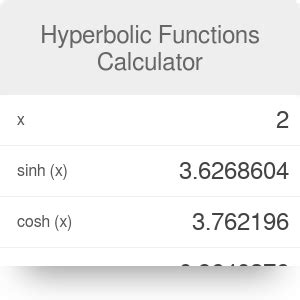 Hyperbolic Functions Calculator Omni