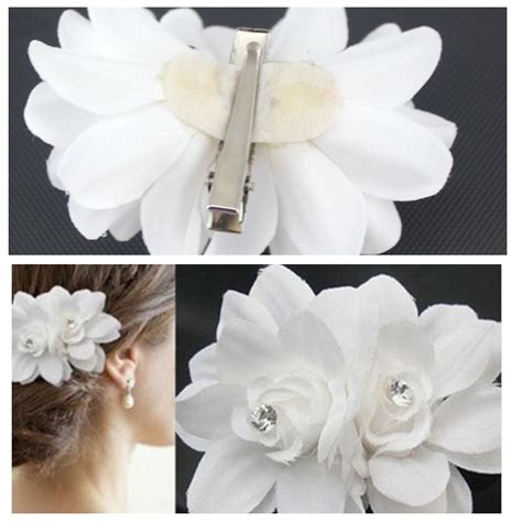 Trend White Flower Hairpin Bride Wedding Hair Acce Vicedeal