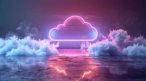 Cloud Computing Technology Futuristic Cloud Computing Network Servers