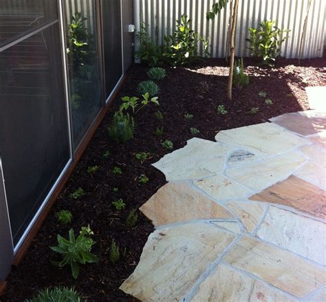 Sandstone Crazy Paving Edge Looks Harsh In This Image But Once