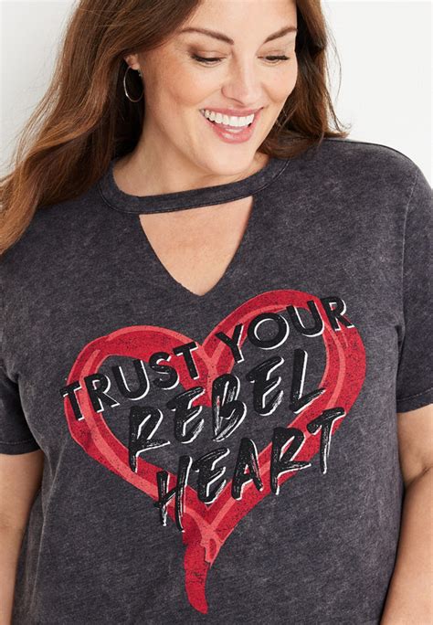 Plus Size Lauren Alaina Rebel Heart Graphic Tee Maurices