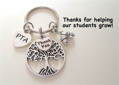 Volunteer Appreciation Ts Pta Tree Thank You Acorn Keychain By Je
