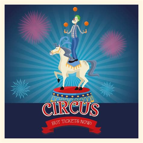 Payaso Sobre Icono De Caballo Vector Premium