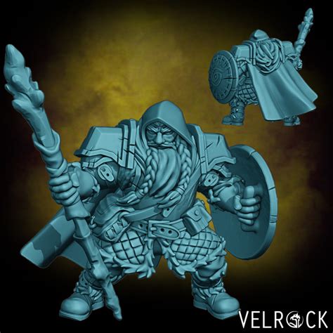 3d Printable Tundra Dwarf Druid Presupported By Velrock Art Miniatures