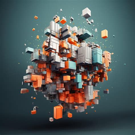 Premium Ai Image Broken Pixels Rearranging To Form New Intriguing Shapes