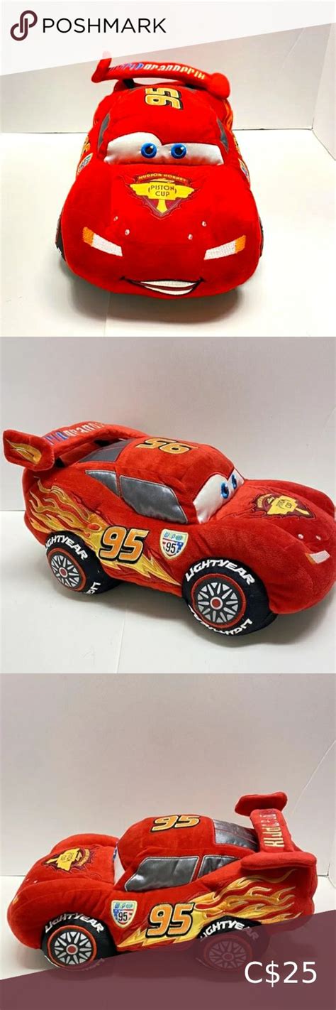 Disney Store Pixar Cars 2 Lightning Mcqueen Racecar Plush 13