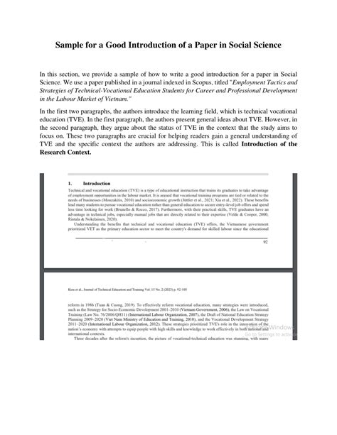 PDF Sample For A Good Introduction Of A Paper In Social Science