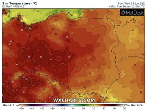 Morderczy upał w Polsce Nawet 34 stopnie Najnowsza prognoza pogody