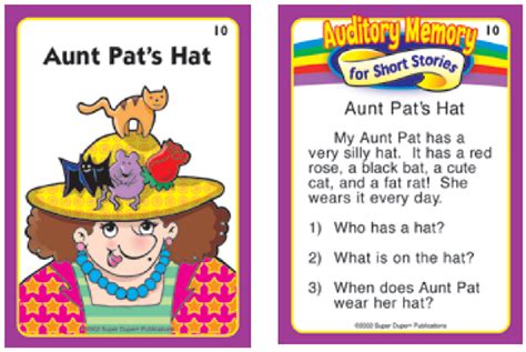 Auditory Memory For Short Stories Fun Deck Fun Stuff Educational